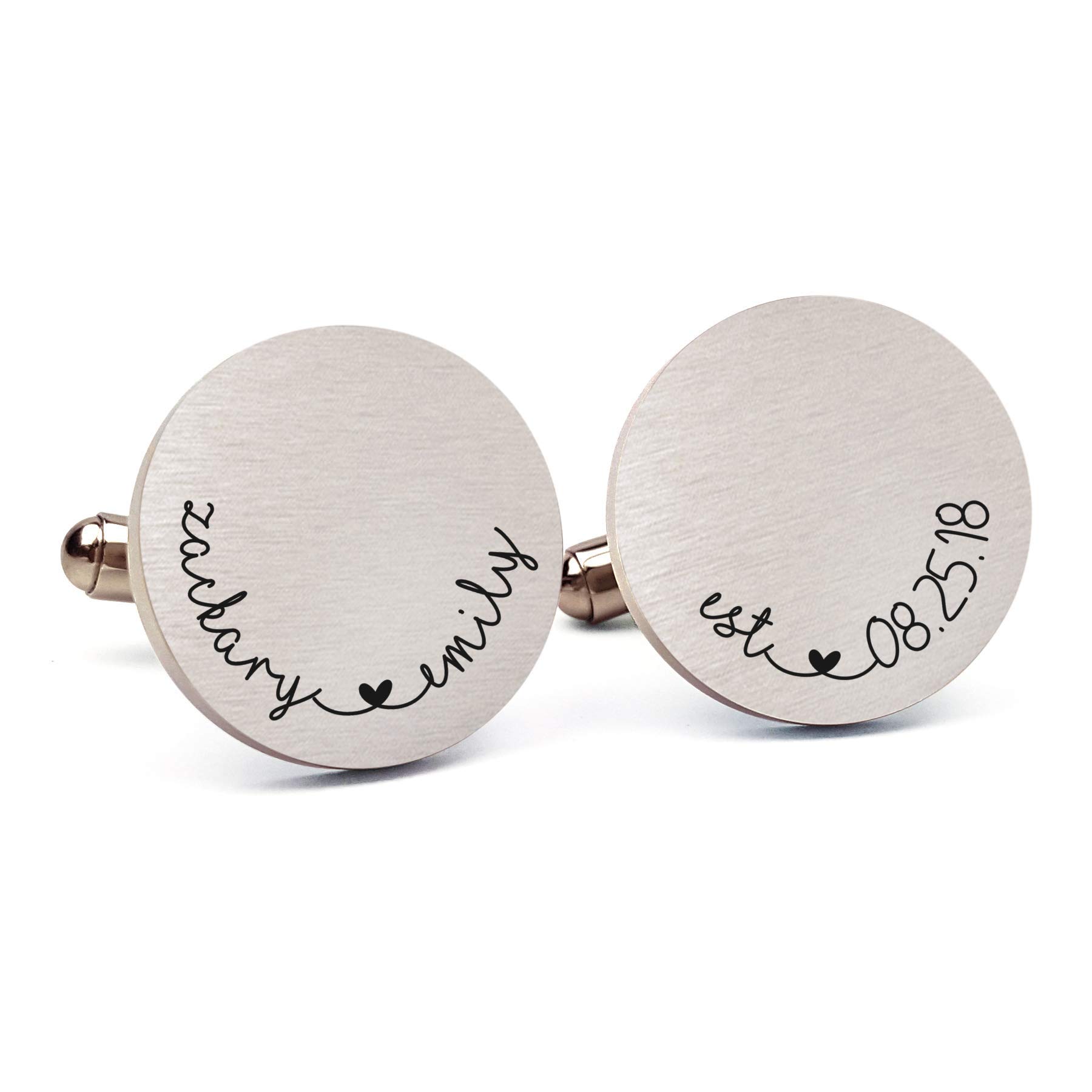 Mini Wim Custom Engraved Stainless Wedding Cuff Links, Free Engraving, Personalized Cufflinks for Groom, Jewelry Gift for Men, Father of the Bride Gift from Bride