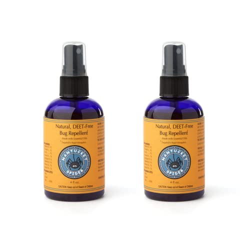 Nantucket Spider Original Natural Bug Spray for Adults and Kids 2 Pack | 4 oz Travel Size | Long-Lasting Protection Against Mosquitoes, Biting Flies, Wasps & No-See-Ums