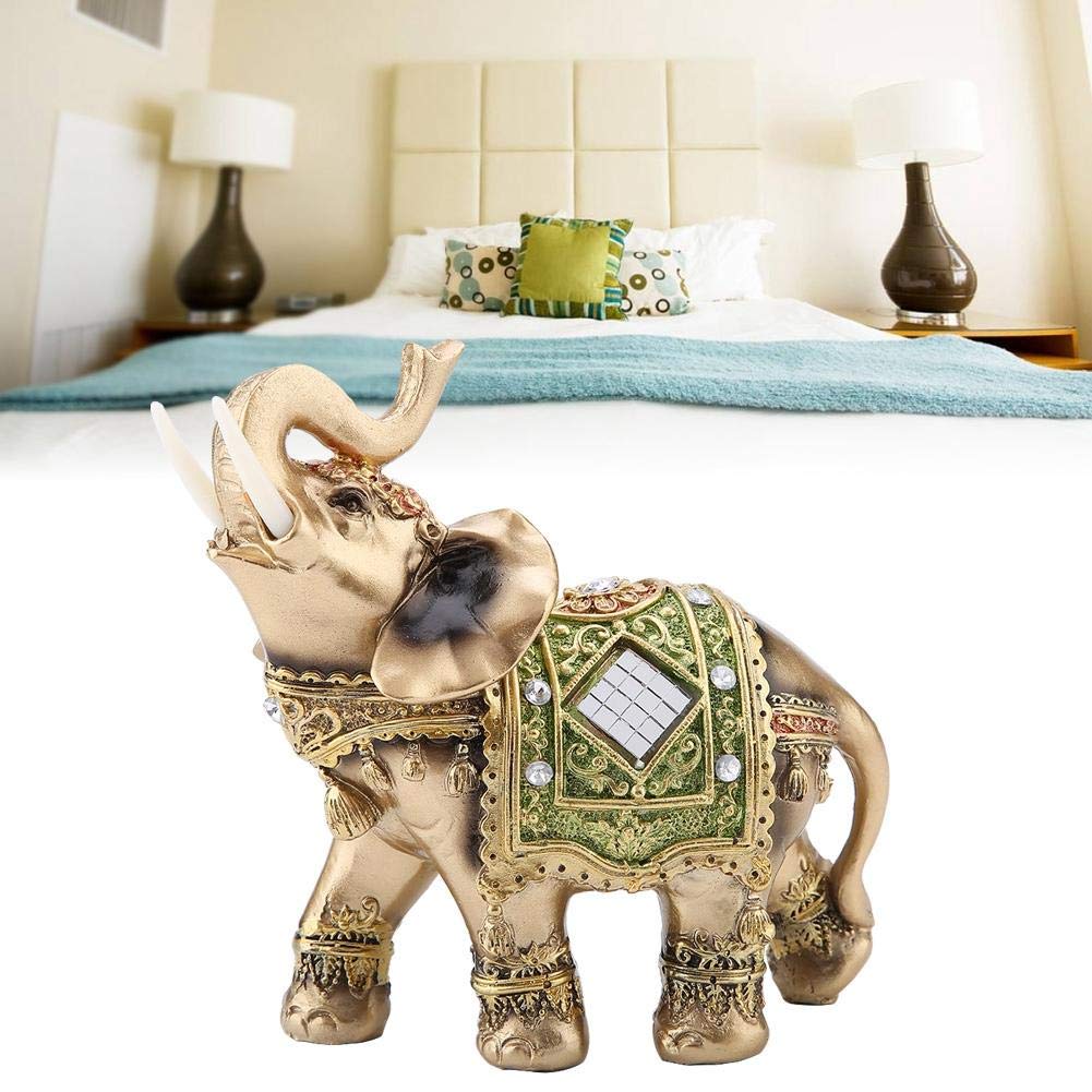Jarchii Feng Shui Elephant Statue, Retro Figurines Collectible Wealth Lucky Elephant Sculpture Perfect for Home Decor Office Decoration Gift(s M L)(#1)