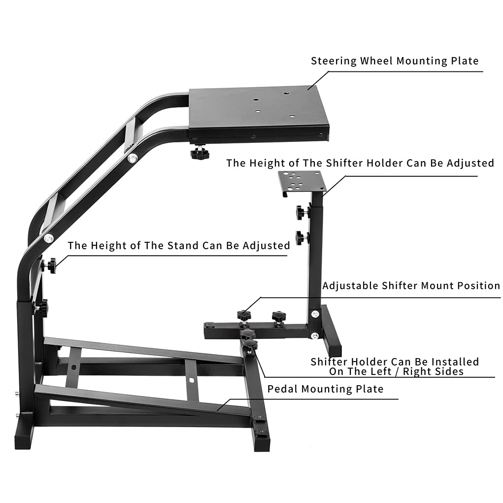 Marada Racing Wheel Stand Adjustable Compatible with Logitech/Thrustmaster G29/G27/G25/G920/G923,T300RS,TX,T500RS Racing wheel,Steering wheel; Racing Simulator Stand without Wheel, Shifter and Pedals