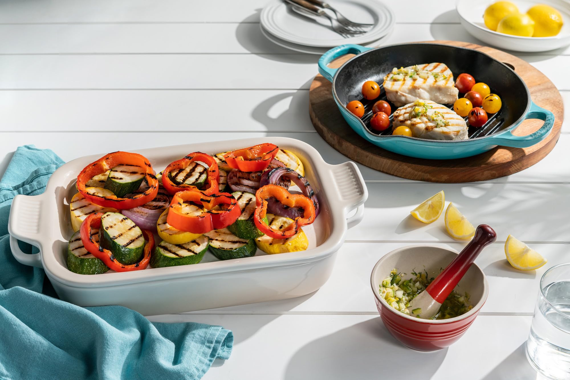 Le Creuset Stoneware Rectangular Dish with Platter Lid, 14 3/4" X 9", Artichaut