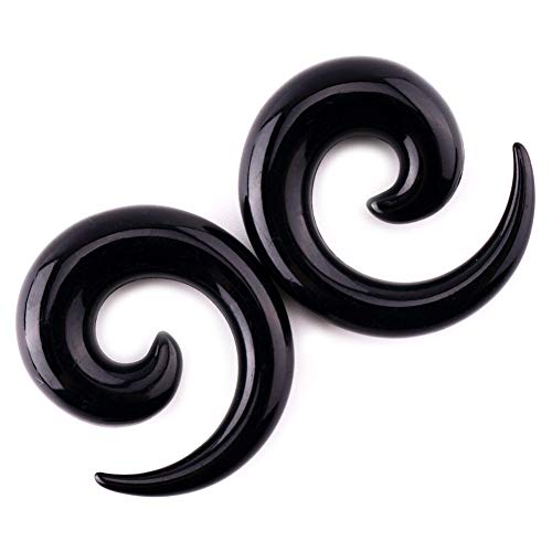 LLGLTEC Ear Stretching Kit 54 Pieces 14G-00G Ear Gauges Expander Set Acrylic Tapers and Plugs & Silicone Tunnels Body Piercing Jewelry Set (Black)