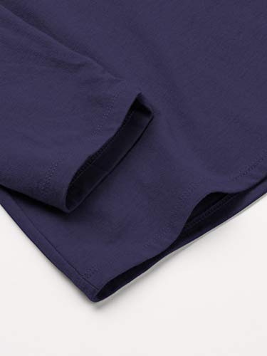 JUST MY SIZE womens Just My Size Women's Plus Size Vneck Long Sleeve Tee Shirt, Hanes Navy, 3X US