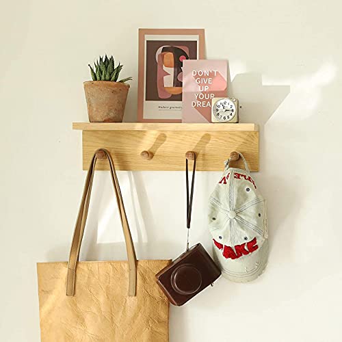 XAOMLP Entrance Coat Rack ,Coat Hooks, Wall-Mounted Wooden Hook Rack, Wall-Mounted Shelves are Very Suitable for Your Entrance, mud Room, Bathroom, etc(1pcs)