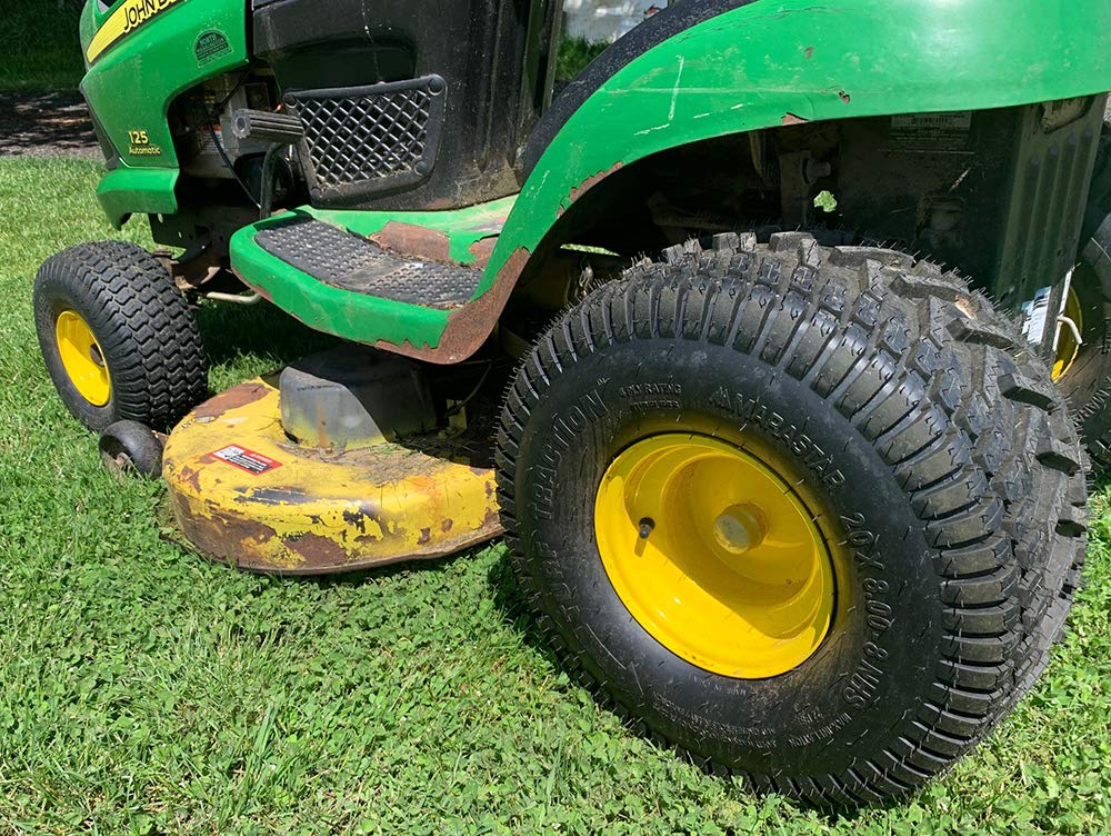 Marastar 20808-TO Tubeless Pneumatic 20x8.00-8 Tire Only, Replacement Riding Lawn Mower Tire, Turf Traction Tread