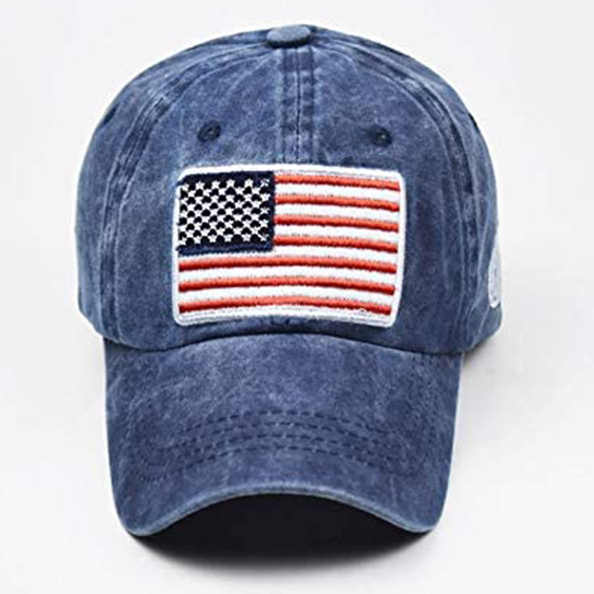 IZUS American Flag,Distressed Baseball Hat β Distressed Cotton-Blend Dad Hat Embroiderred for Adult (Navy)