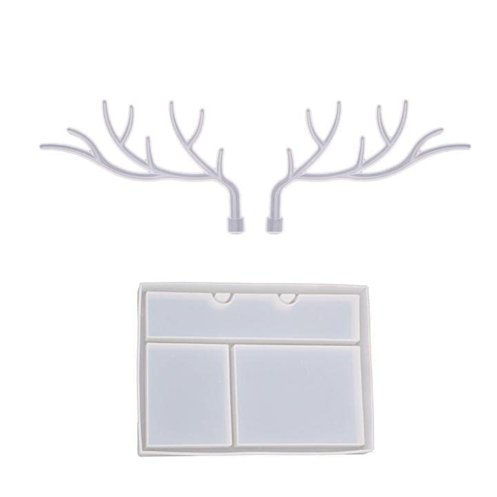 YIRUZWRD Deer Horn Silicone Molds Tree Branch Shaped Jewelry Display Holder Tray Mold Stand for Home Decoration Ring Pendant Show