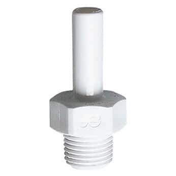 John Guest - PP050821W Stem Adapters, 1/4" OD Tube to 1/8" NPT(M), PP, 10/Pk