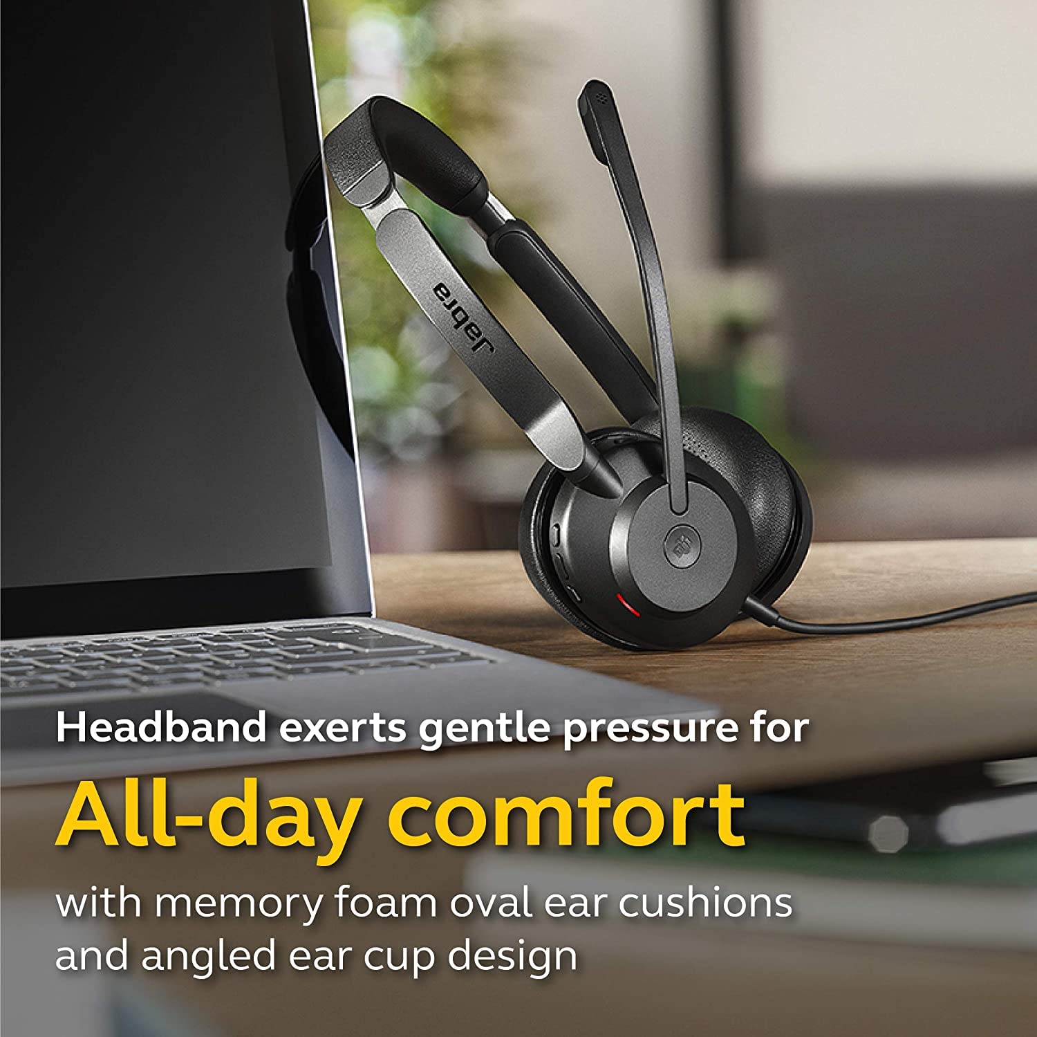 Jabra Evolve2 30 MS Wired Headset, USB-A, Stereo, Black β Lightweight, Portable Telephone Headset with 2 Built-in Microphones β Work Headset with Superior Audio and Reliable Comfort