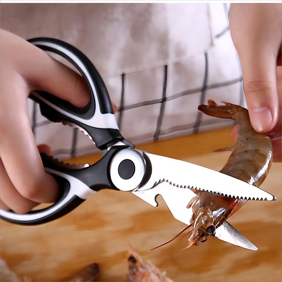 Kitchen Scissors,Kitchen Shears,Poultry Shears,Heavy Duty Cooking Scissors, Multi-Purpose Kitchen Shears with Cover for Poultry, Meat, Herb Cutting, Stainless Steel