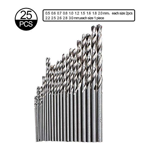 Precision Pin Vise Hand Drill with 25pcs Micro Twist Drill Bits Set (0.5-3.0mm) Mini Hand Drill Rotary Tool for PCB,Metal,Wood,Jewelry,Plastic,Resin Manual Making DIY Assembling Drilling