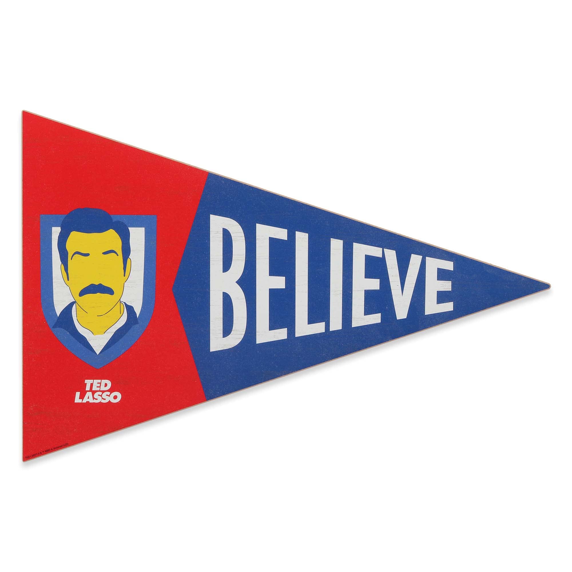 Open Road Brands Ted Lasso Believe Pennant Wood Wall Decor - Large Ted Lasso Wall Art for Home or Office - Great Gift Idea