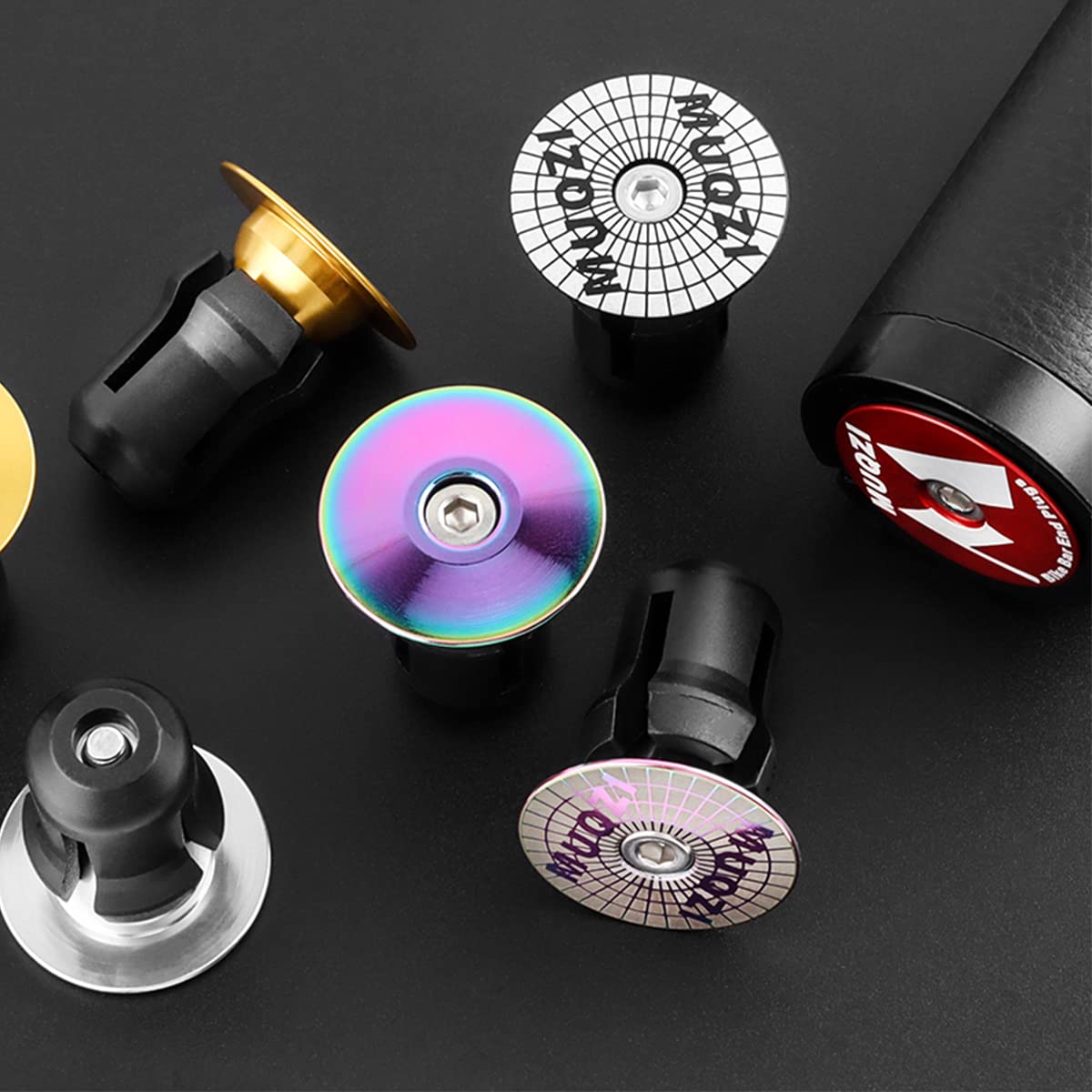 MUQZI Bar End Plugs Handlebar End Caps Road Mountain Bike Handlebar Plugs for Most Bicycle, Black M