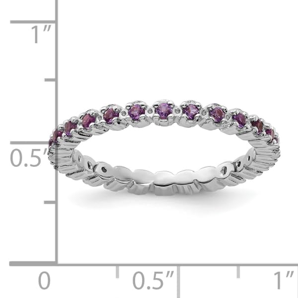IceCarats 925 Sterling Silver Purple Amethyst February Birthstone Stackable Ring size 8