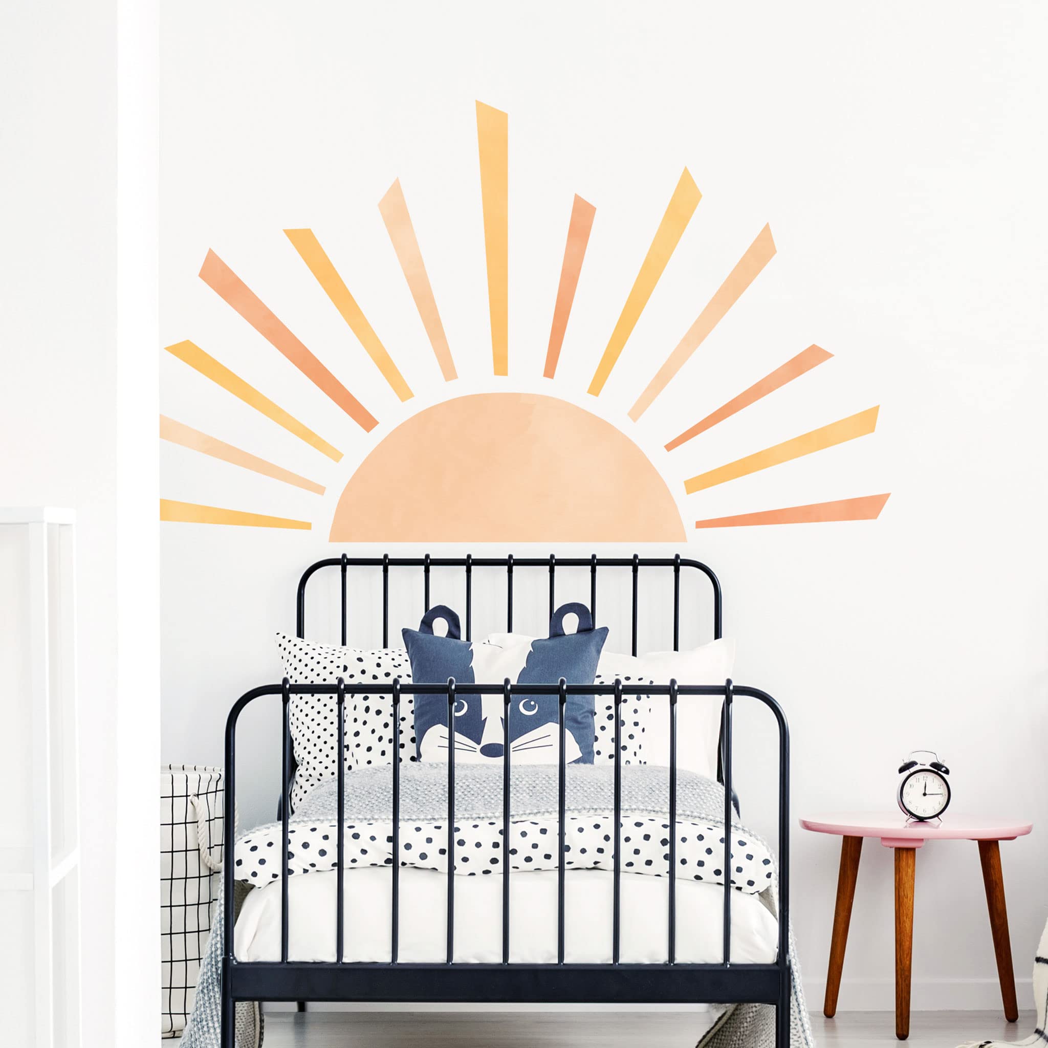 Made of Sundays Small Yellow Rising Sun Wall Decal, Plastic-Free Peel and Stick Wall Stickers