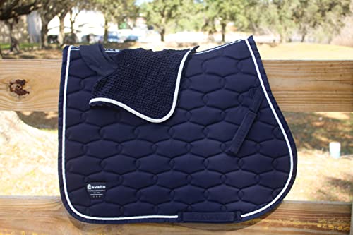 Tack Shack of Ocala Cavallo Halima Eventing/All Purpose Saddle Pad with Matching Hanne Fly Bonnet, Saddle Pads for Horses, Saddle Pad, Saddle Towel, Fly Bonnet, Fly Bonnet for Horses, Pet Supplies