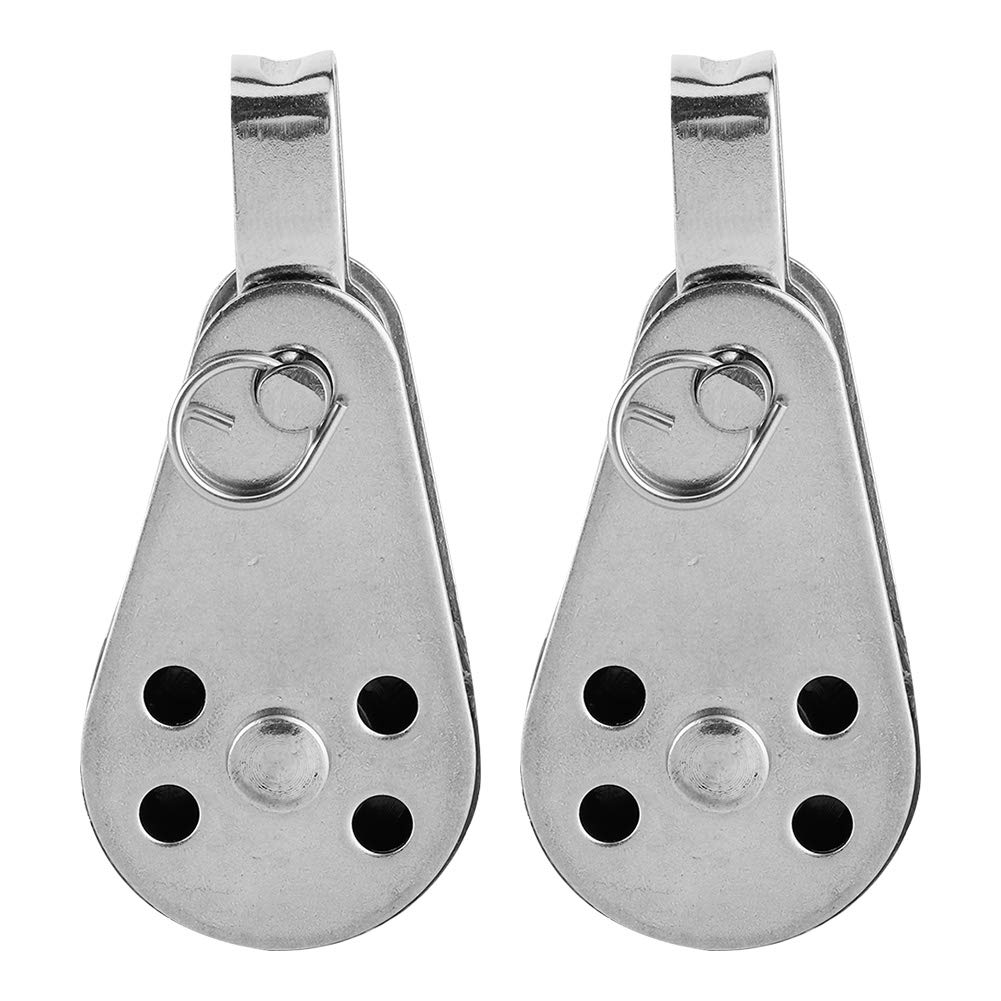 Marine Pulleys Stainless Steel Pulley Blocks Rope Runner Kayak Anchor Trolley Kit for Marine Boat Kayak Canoe Accessories for 2mm to 8mm Rope