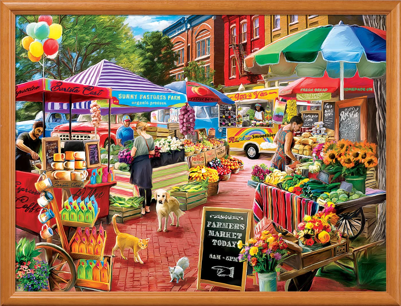 MasterPieces 750 Piece Jigsaw Puzzle for Adults, Family, Or Youth - Town Square Booths - 18"x24"