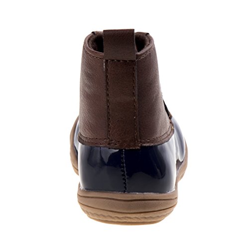 Josmo Unisex-Baby Luke Fashion Boot, navy patent/brown, 7 Medium US Toddler