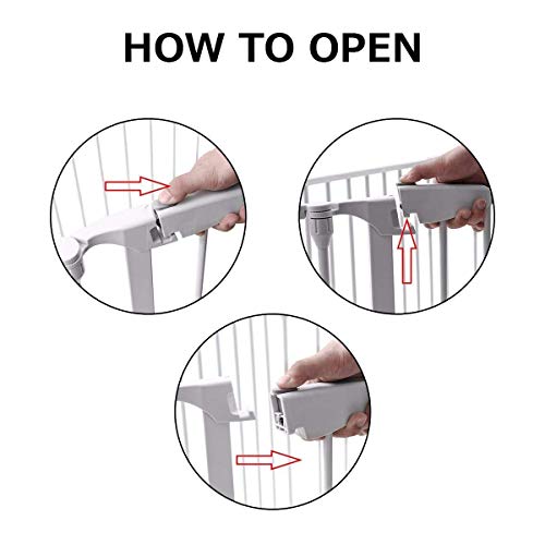Inspirer Studio 5,6,8 Panel Heavy Duty Metal Gate Baby Pet Fence Safe Playpen Barrier (White, 6 Panel)
