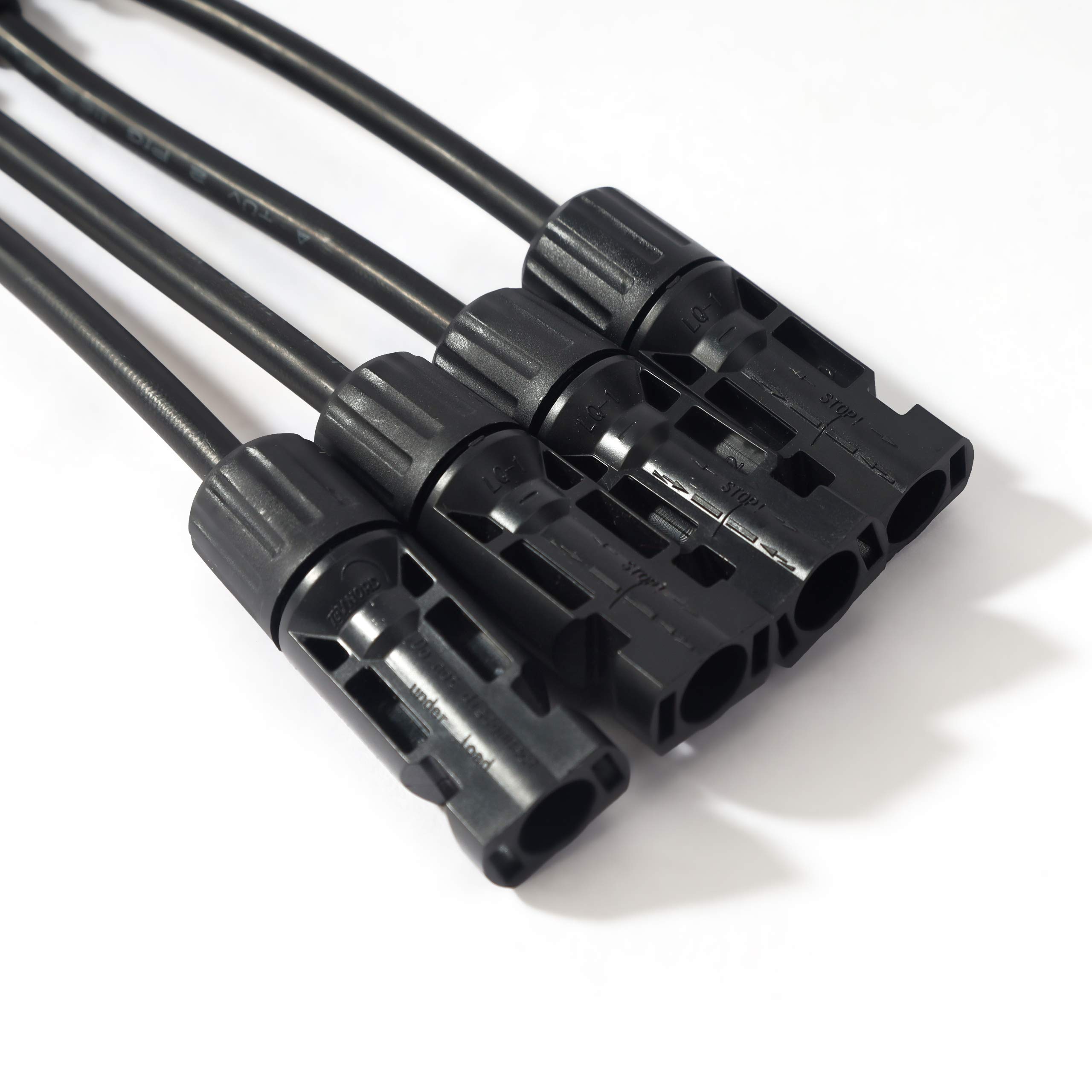 JHBOX Solar Panel Connector Y Branch Solar Connector 1 to 4, 10 AWG Solar Cable and Connectors for Solar Combiner Box (1 Pair 1Y4)