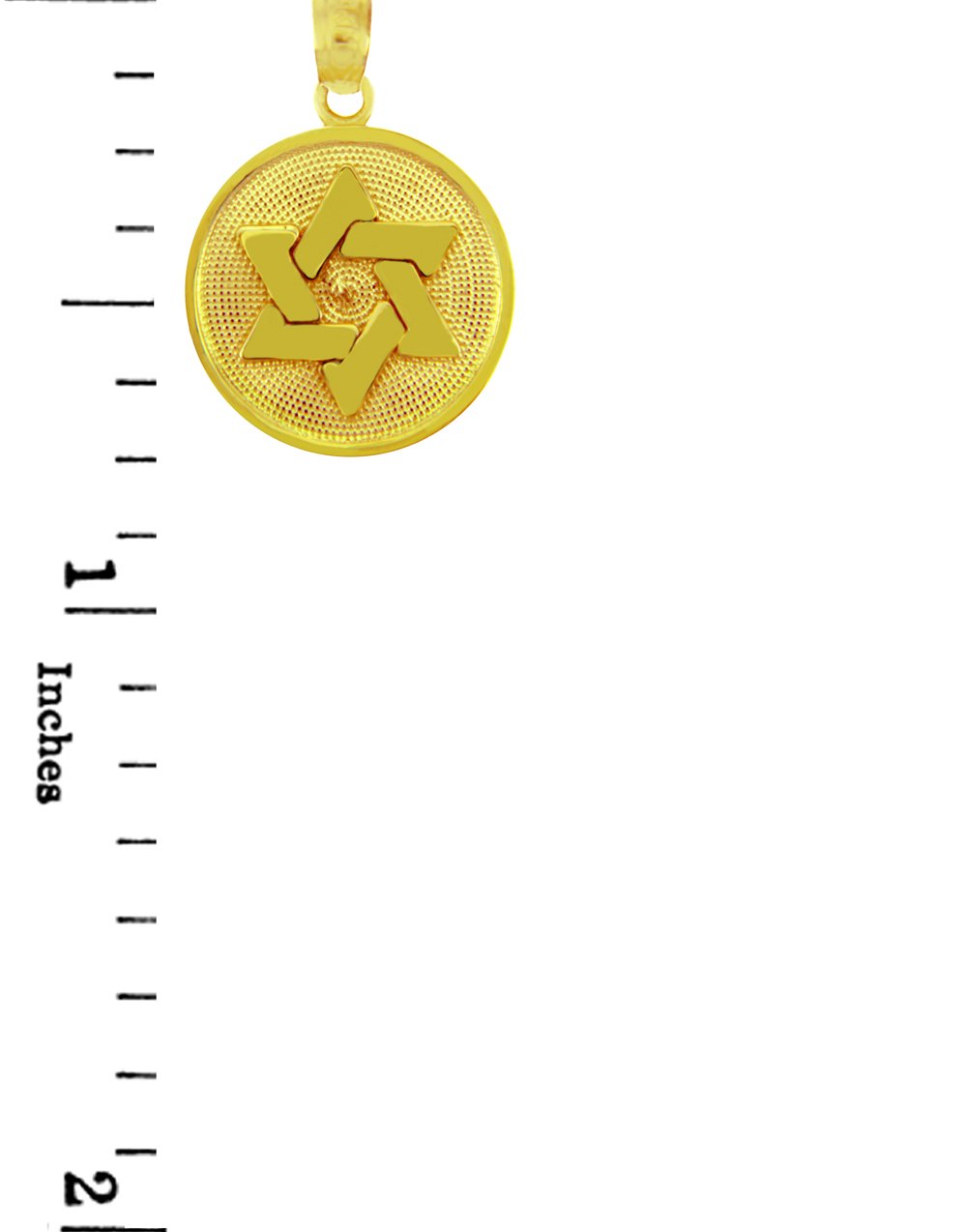 Jewish Jewelry 14k Gold The Magen David with Disc Charm