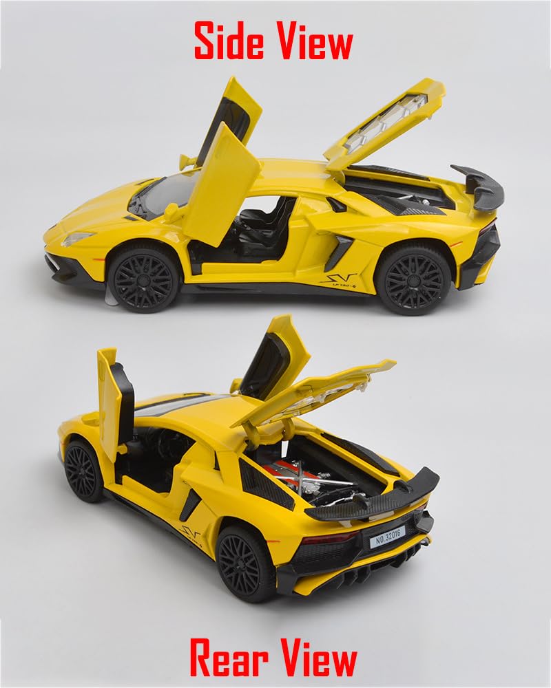 iLooboo Alloy Collectible Lamborghini Toy Vehicle Pull Back Die-Cast Car Model with Lights and Sound