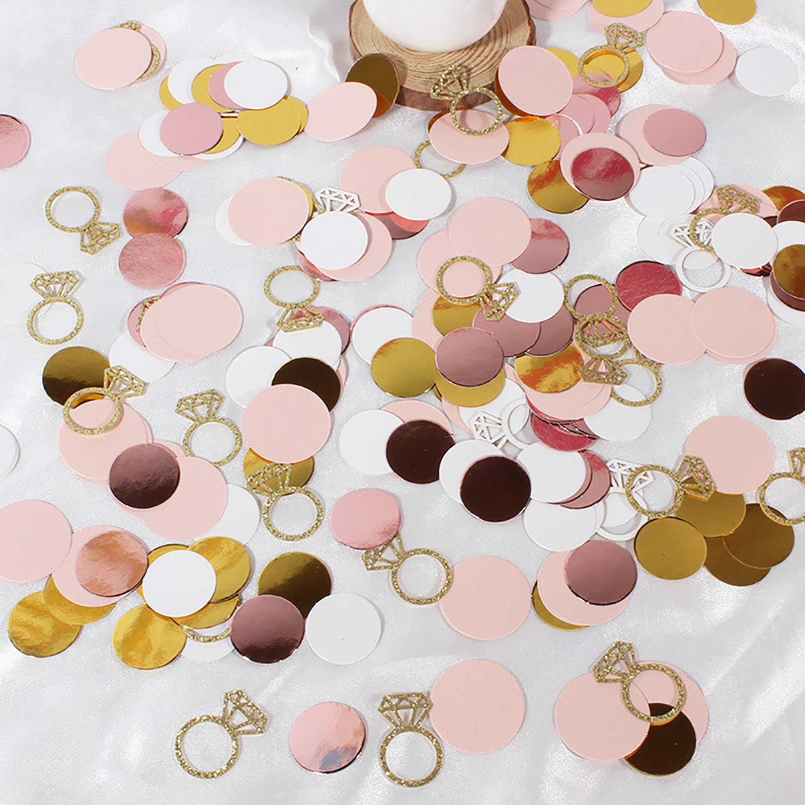 Wedding Table Confetti, Bridal Shower Decorations Bride to Be Confetti Glittering Diamond Ring Engagement Party Table Scatter, 200pcs