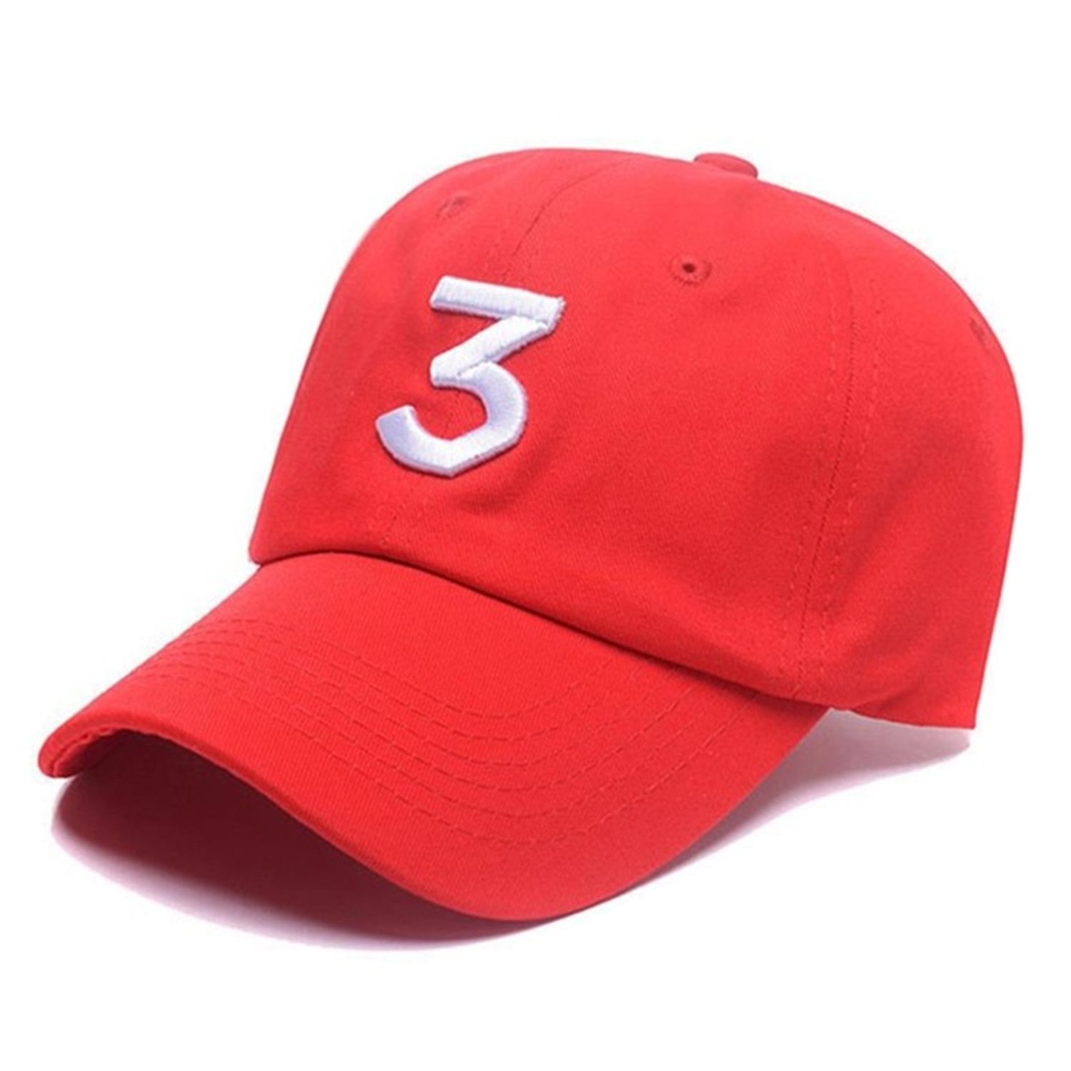 IVYRISE Embroider Chance Baseball Caps Hats Cool Baseball Rapper Number 3 Caps, Rock Hip Hop Classic Casquette with Adjustable Strap, Cotton Sunbonnet Plain Hat (white and black)