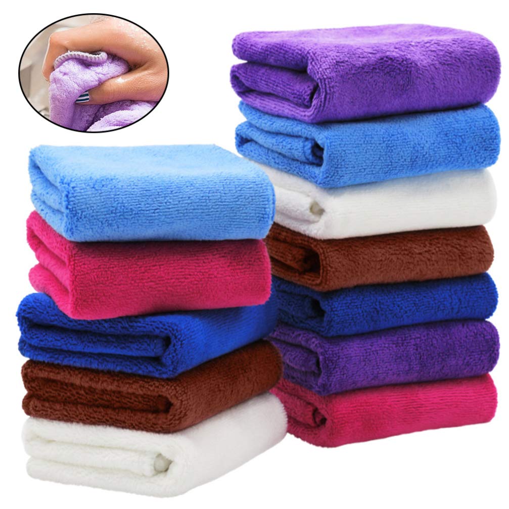 KESYOO 10pcs Cleaning Cloth Microfiber Towels Water Absorption Dishcloth Kitchen Towel Wash Cloth (Random Color)