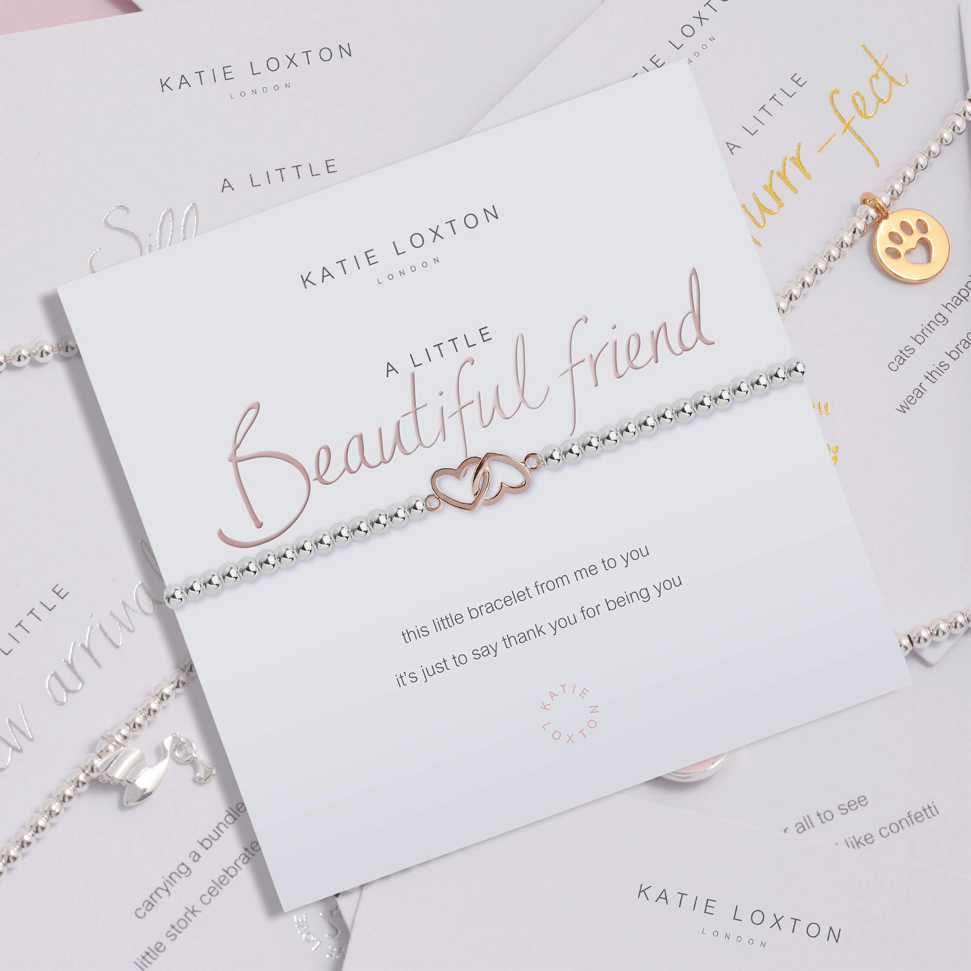 KATIE LOXTON A Little Beautiful Friend Silver Women's Stretch Adjustable Charm Bangle Bracelet
