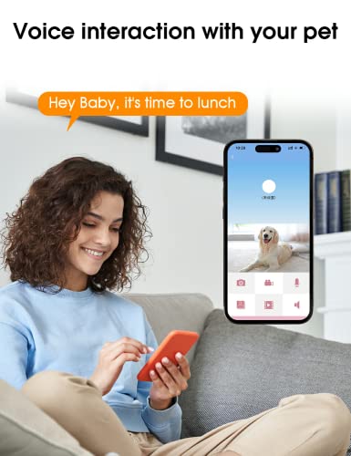 WOPET Automatic Cat Food Dispenser with Camera, 5G WiFi Automatic Cat Feeder with APP Control, 7L Automatic Dog Feeder with Timer Programmable,HD Camera for Voice and Video Recording