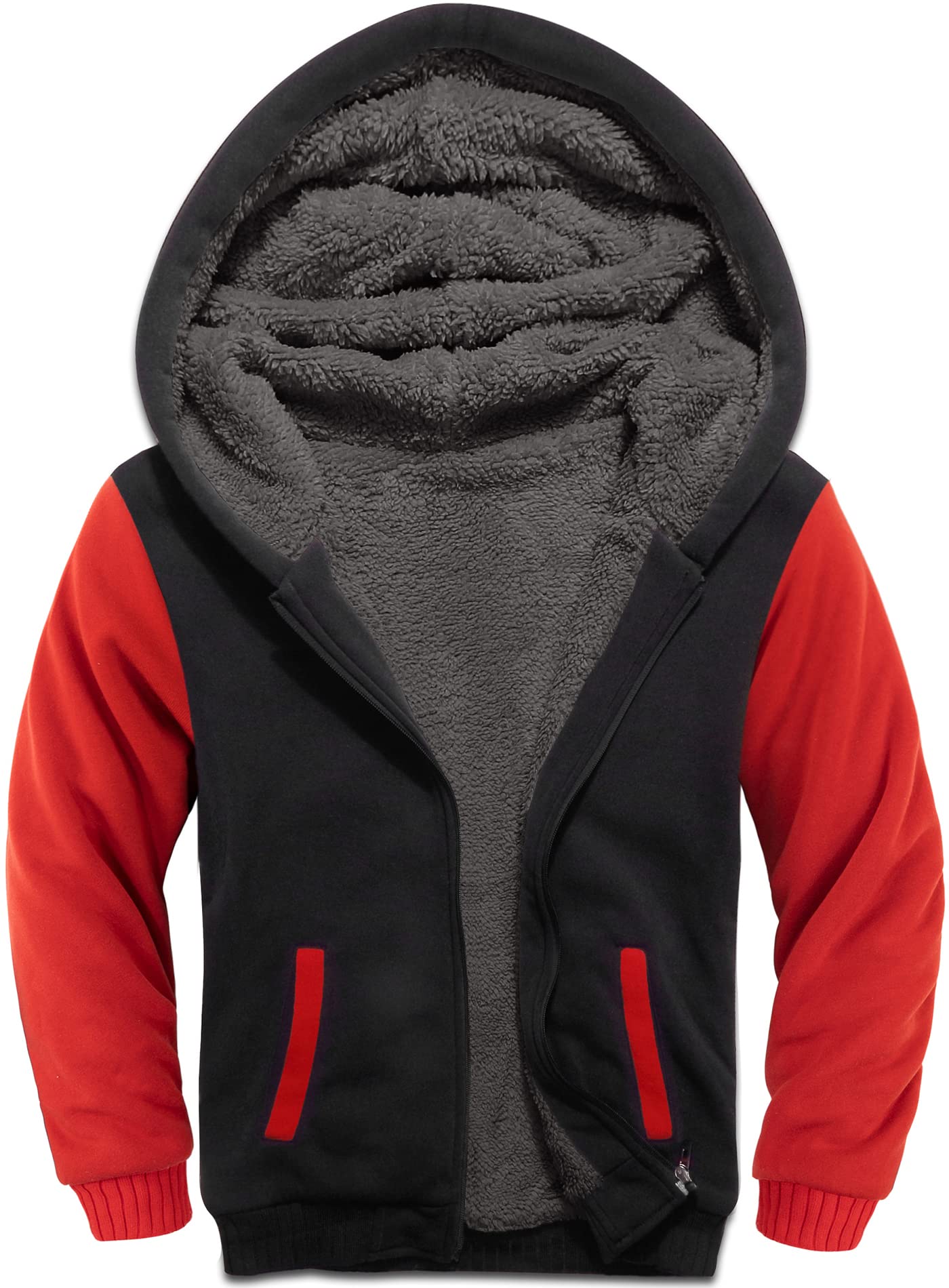 JACKETOWN Hoodie for Boys Fleece Jacket Zip Up Sherpa Lined Hooded Sweatshirts with Two Pockets 6-15 Years Old