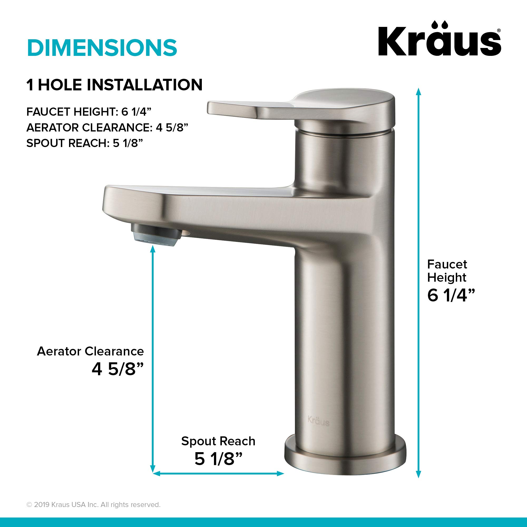 KRAUS Indy Single Handle Basin Bathroom Faucet in Spot Free Stainless Steel and Matching Pop-Up Drain with Overflow, KBF-1401SFS-PU-11SN