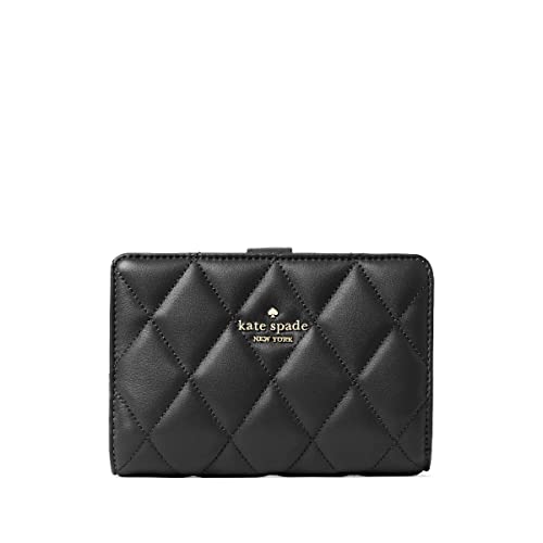 kate spade wallet for women Carey wallet in smooth quilted leather, Black, Wallet