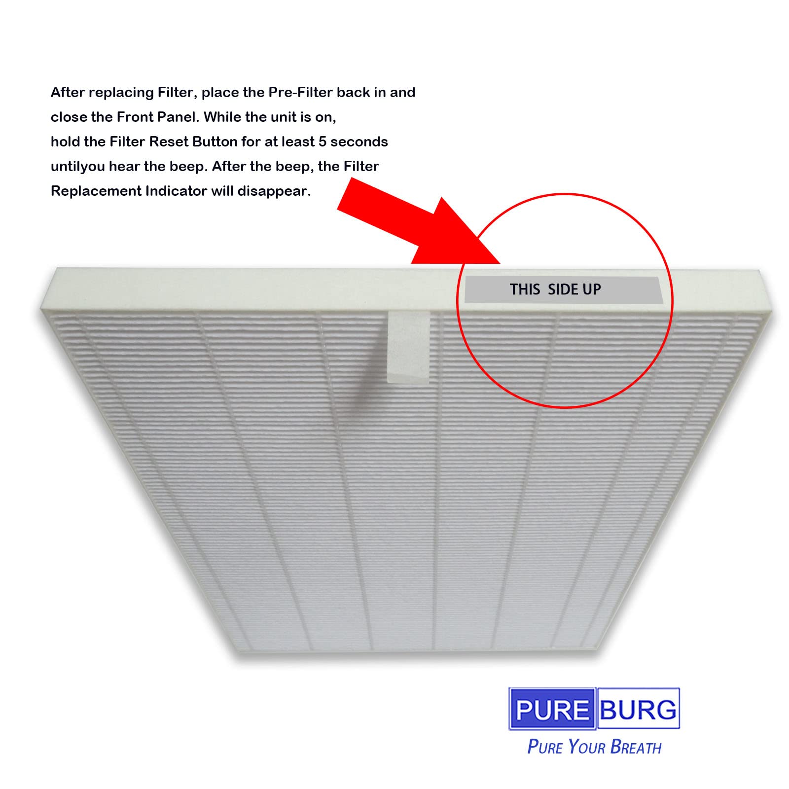 PUREBURG Replacement True HEPA Filter Pack Compatible with Winix XQ Tower Air Purifier,1712-0089-01-0101-02 FIlter X, 2 High-Efficiency True HEPA Filters + 2 Deodorization Filters