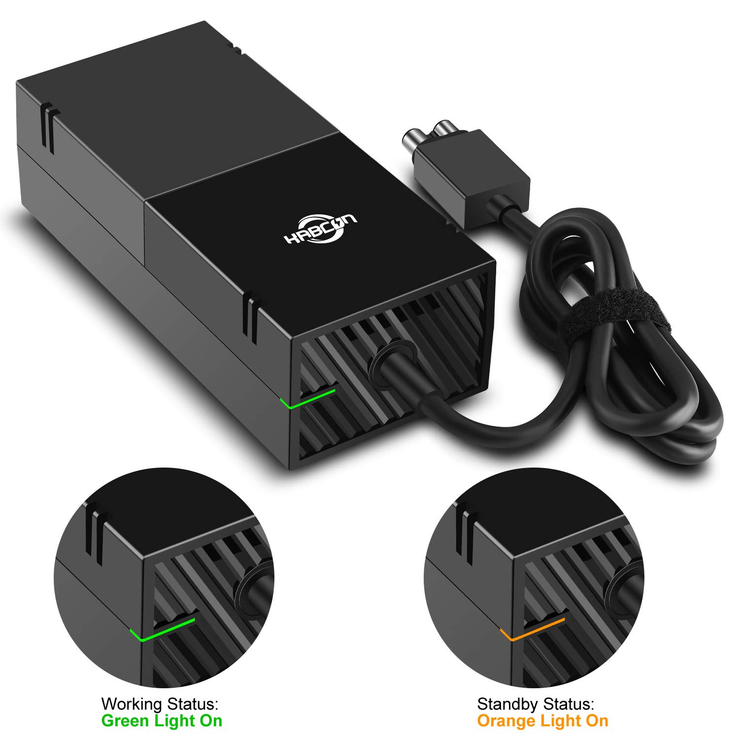 KABCON Power Supply Compatible for Microsoft Xbox One, AC Cord Replacement Power Brick Adapter Xbox 360 100-240V Compatible with Xbox One