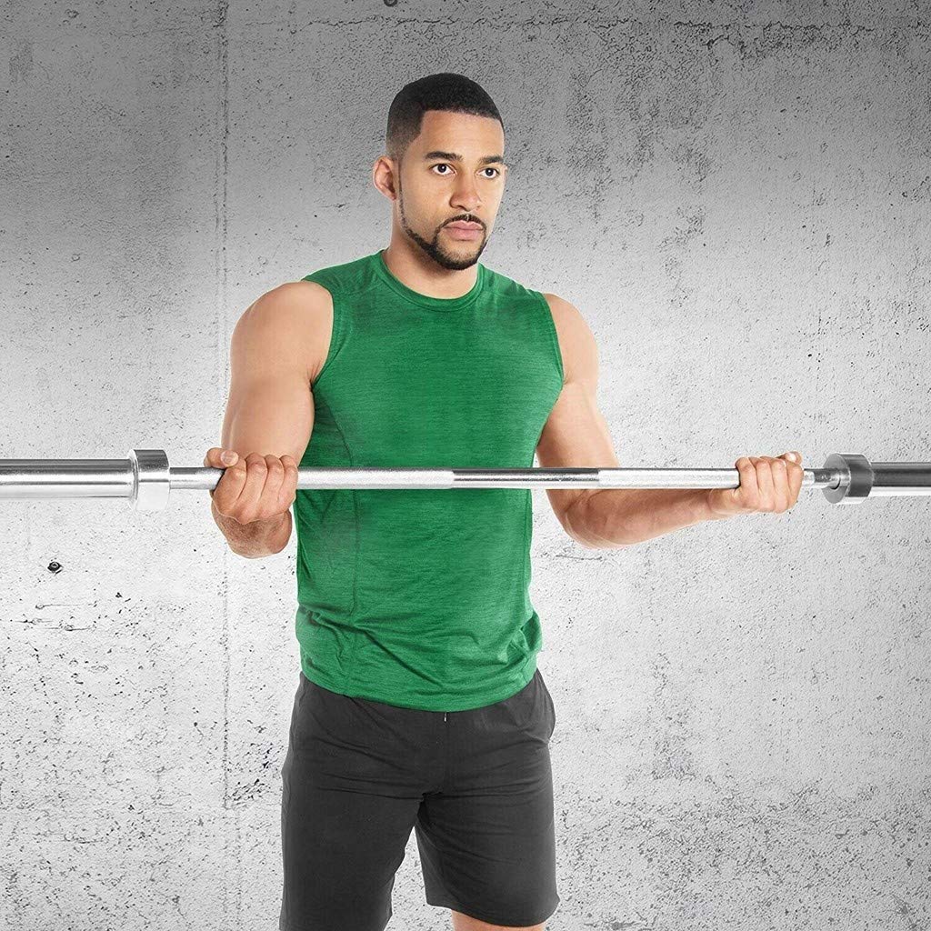 loinrodi 6ft Olympic Barbell 2 inch Bar Standard Weightlifting with 2 Circlips