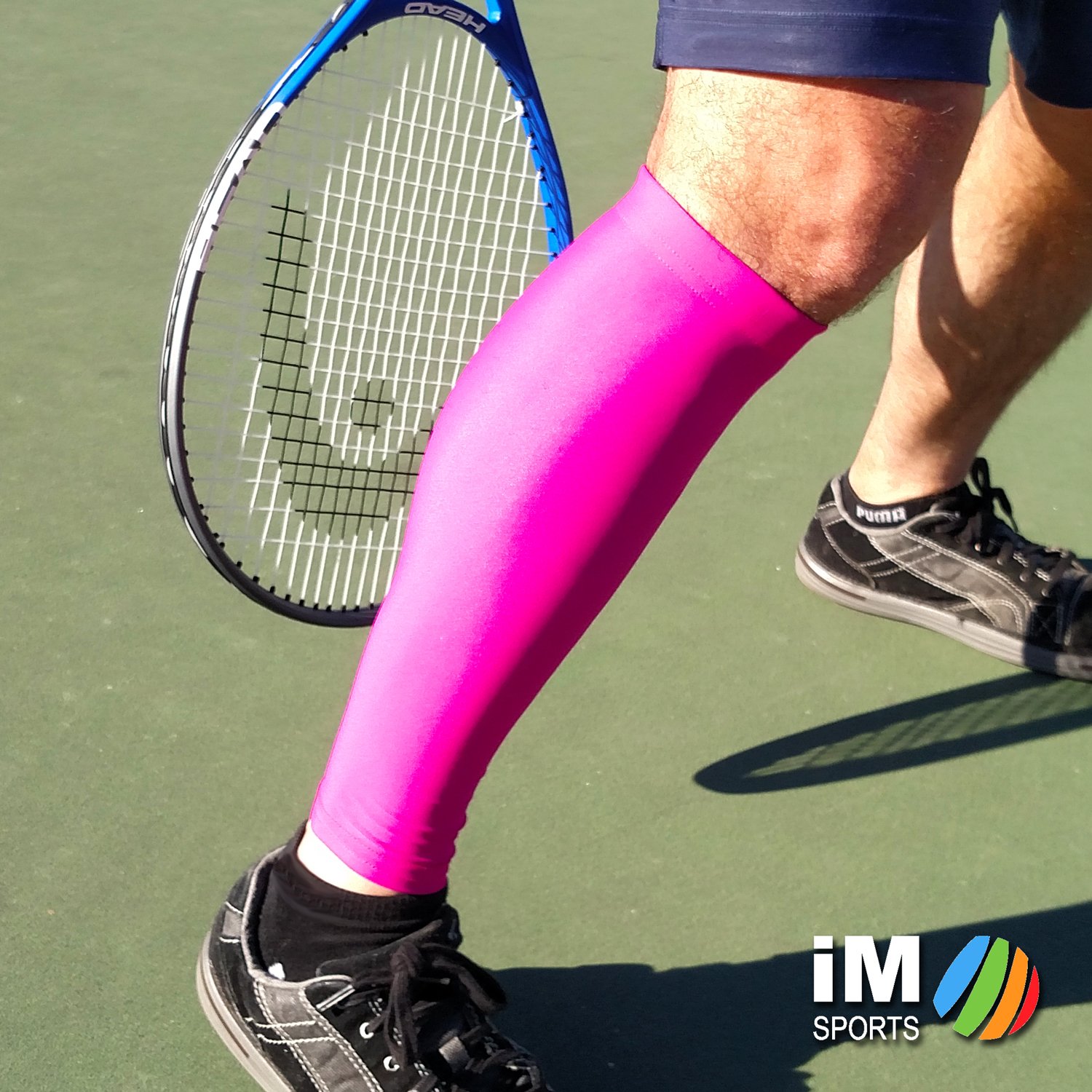 iM Sports BASELINE Tennis Calf Compression Sleeve + Reduce Injury + Unisex + Made in USA - Brown - X-Small/Small - Single