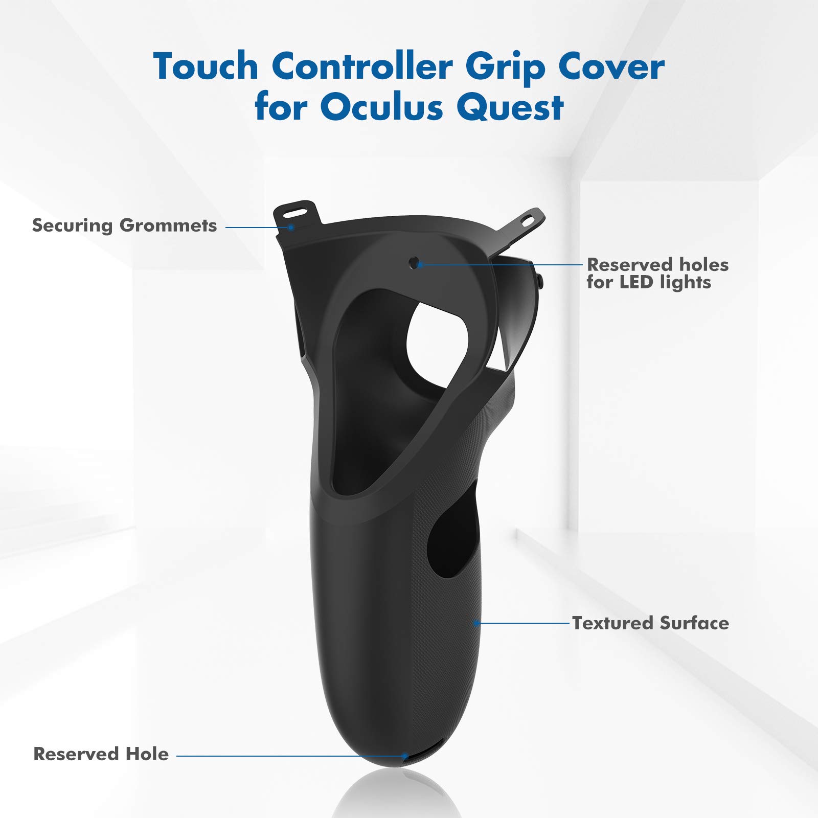 KIWI design Grip Cover for Oculus Quest 1 Touch Controller Grip Accessories Anti-Throw Handle Protective Sleeve Come with Ultra Thin 0.7 mm VR Silicone Face Cover (Not Fit Quest 2)