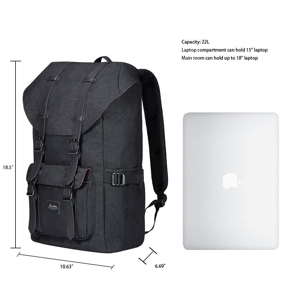 KAUKKO Travel Laptop Backpack, Outdoor Rucksack, Causal backpack Fits 15.6"(Nylon Grey)