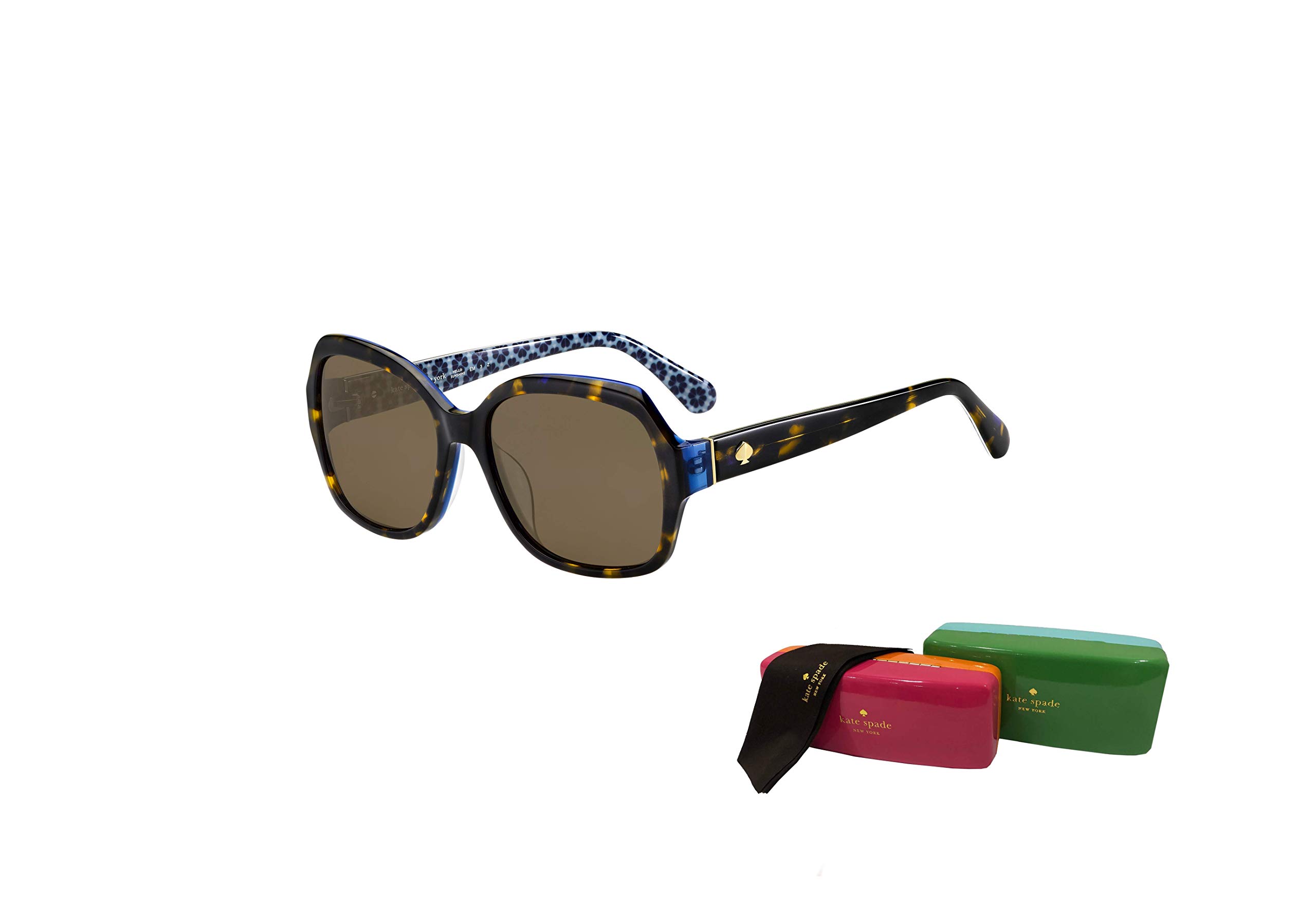 Kate Spade New York Amberlynn/S 02VM/SP 57MM Havana Pattern/Bronze Polarized Square Sunglasses for Women + BUNDLE with Designer iWear Eyewear Kit