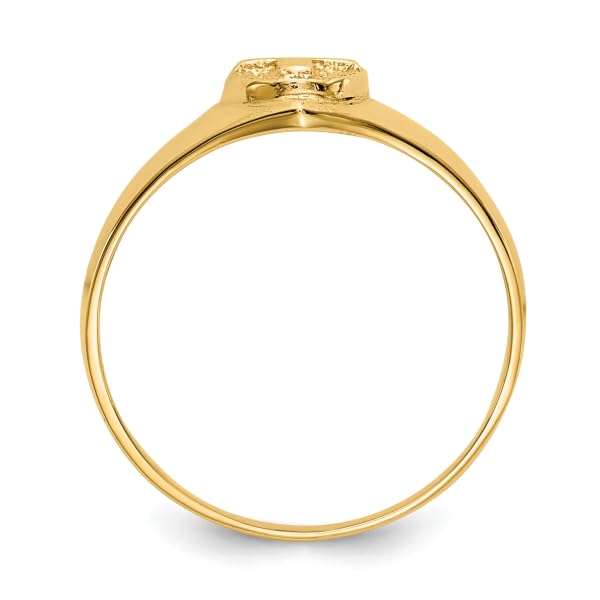IceCarats 14K Yellow Gold Holy Cross Ring Christian Religious Band Size 4