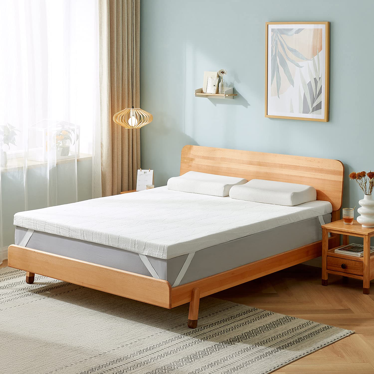 LINSY HOME 3 Inch Mattress Topper Twin Size, Memory Foam Mattress Pad with Removable Cover, CertiPUR-US Certified,