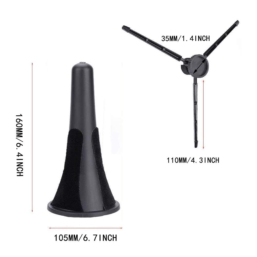 Jiayouy Black Portable Trumpet Stand Holder Metal Tripod Holder Stand Foldable - 6.7" x4.5"