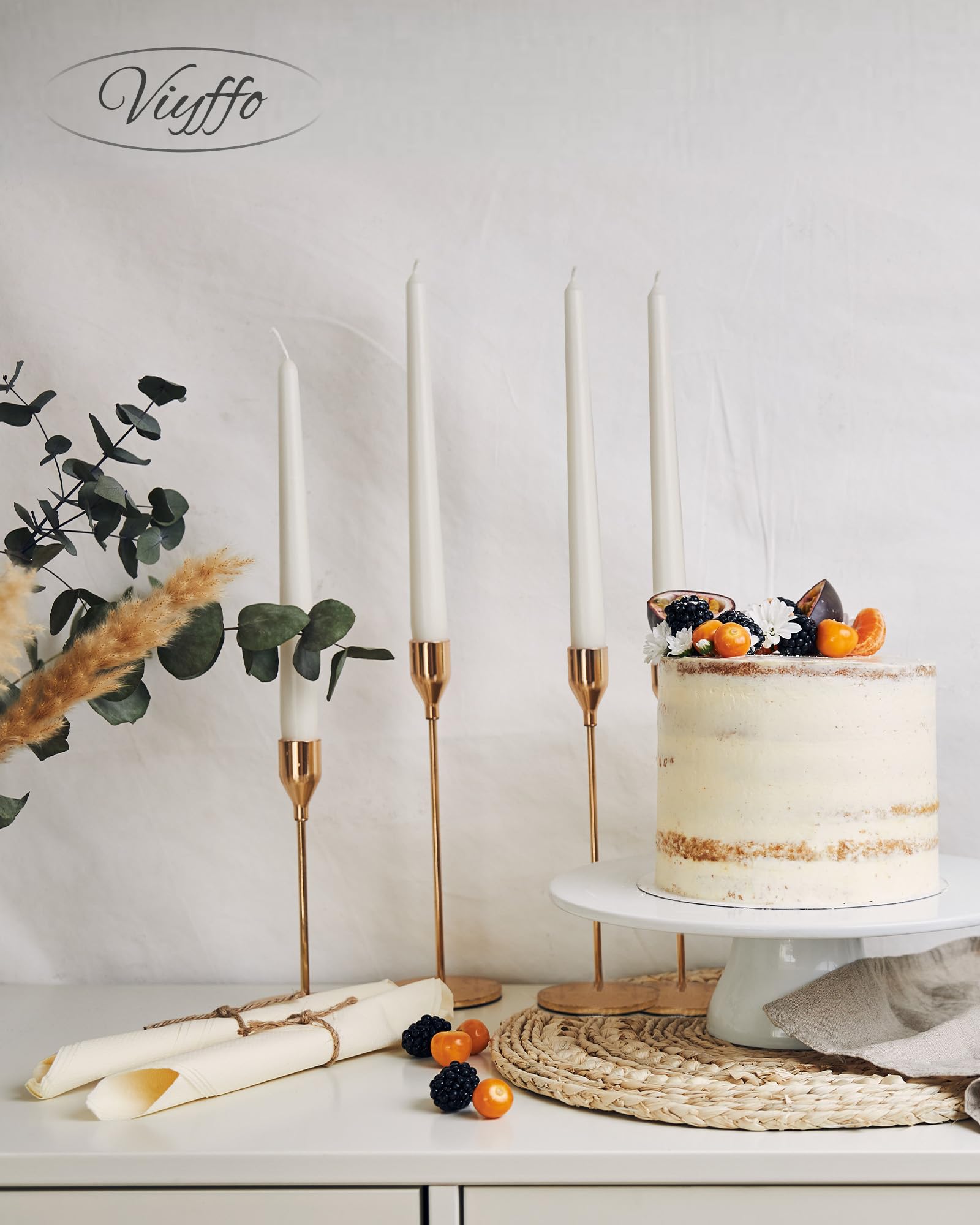 Taper Candles 10 Inch White Set of 20 Unscented, Dripless, Smokeless Long Tall Tapered Candlesticks Wedding Home Decor Dinner