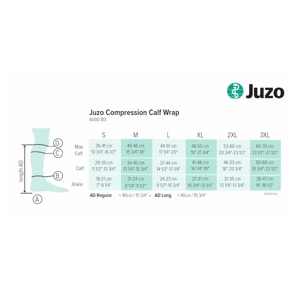 Juzo Reversible Versatile Support 30-60mmHg Calf Compression Wrap, Beige, L Max Regular