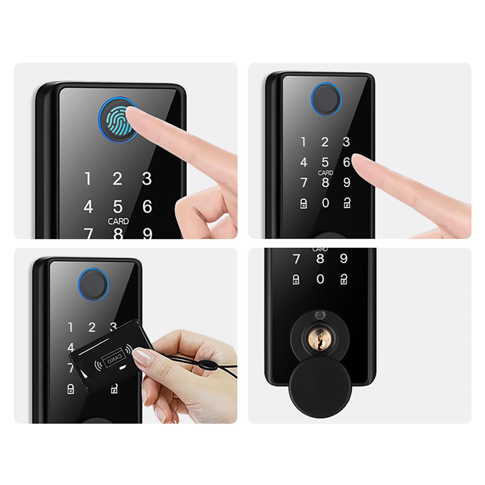 Jenified Smart Lock 5-in-1 Fingerprint Bluetooth Keypad with Key Touchscreen Keypad Easy Installation