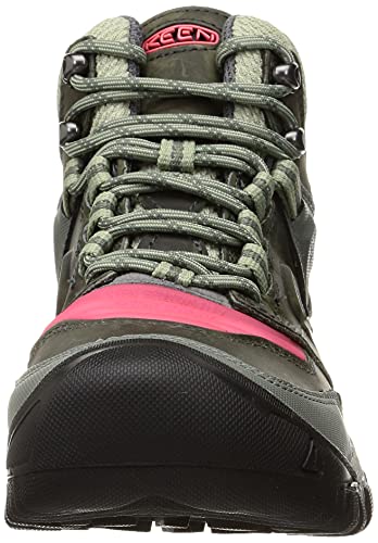 KEEN Women's Ridge Flex Mid Height Waterproof Hiking Boot, Castor Grey/Dubarry, 5