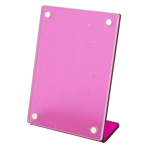 Jiawu Slanted Back Photo Frame, Self Standing Photo Frame Acrylic Multi Purpose Simple Operation for Office for Celebrity Mini Cards (Purple)